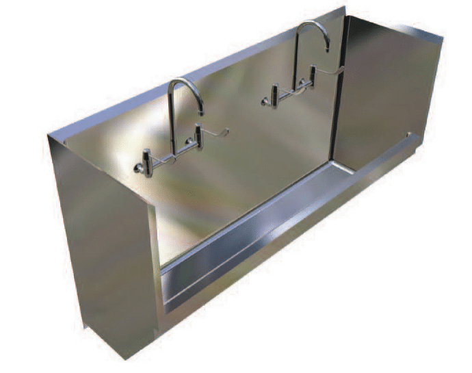 B22325 Wall Mounted Surgeon's Scrub-Up Trough – Basterfield