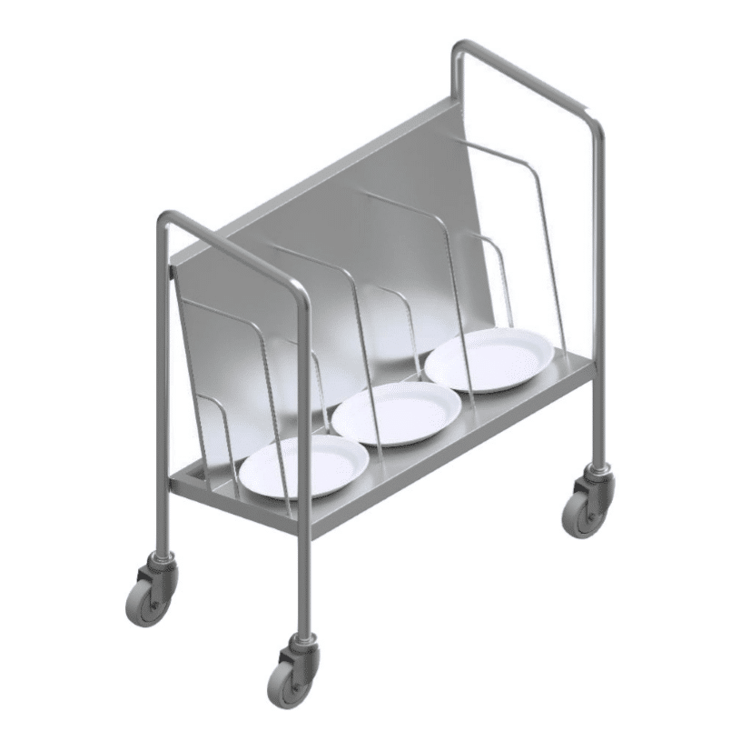 E26159 Stainless Steel Plate Stacking Trolley – Basterfield