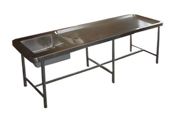 H72430 Mortuary Table & Sink - High Quality Stainless Steel - Basterfield