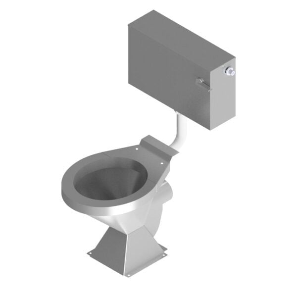 B17642 Floor Mounted Stainless Steel Toilet with Back-Entry Flush Inlet ...