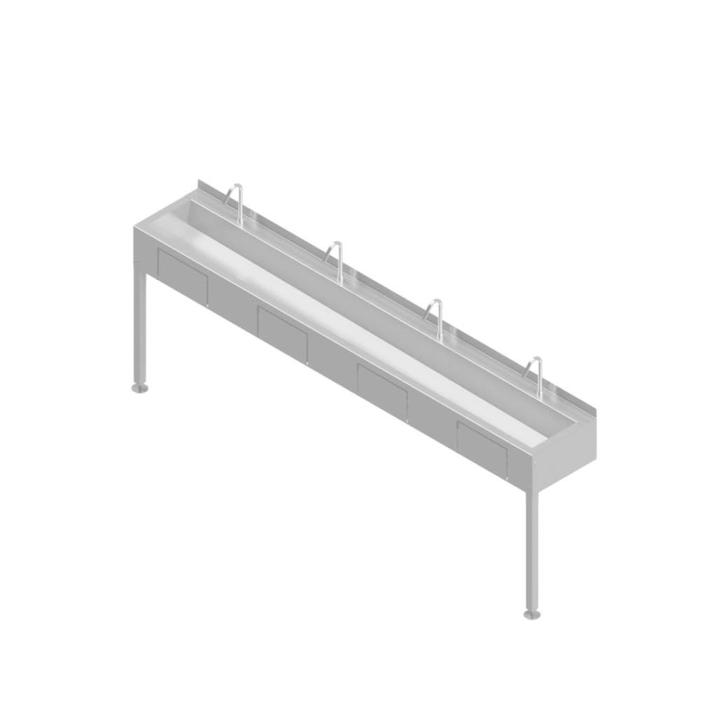 B34655 Shrouded Wall Mounted Knee Operated Wash Trough – Basterfield