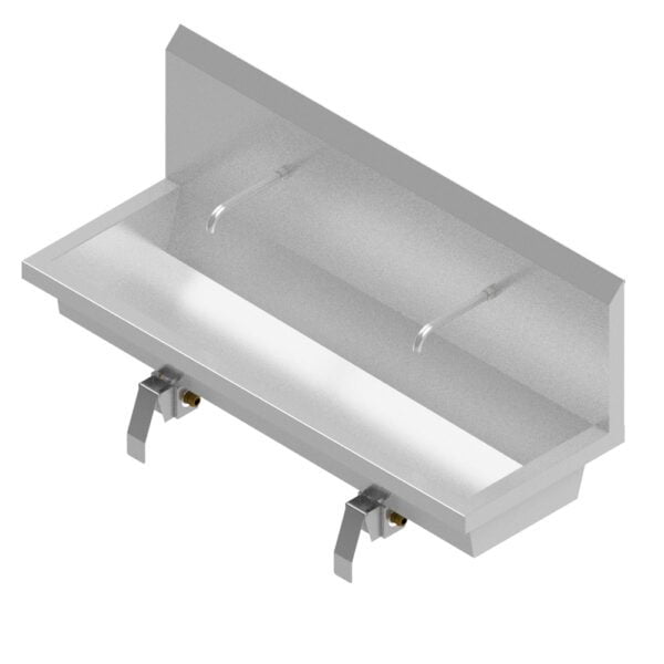 B34656 Wall Mounted Knee Operated Wash Trough with Upstand – Basterfield