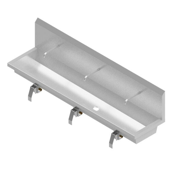 B34656 Wall Mounted Knee Operated Wash Trough with Upstand – Basterfield