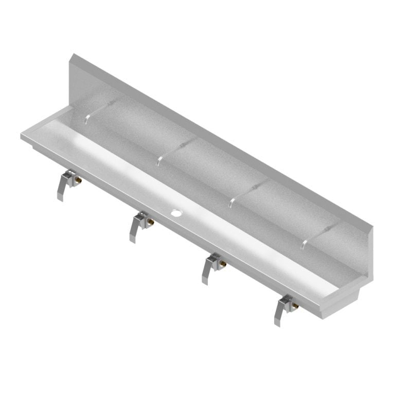 B34656 Wall Mounted Knee Operated Wash Trough with Upstand – Basterfield