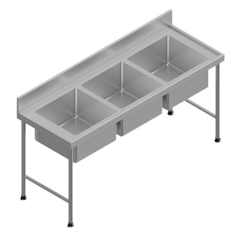 E22128(TC) Triple Bowl Pot Sink – Basterfield