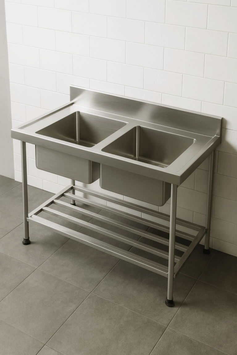 Double Bowl Pot Sink with Centre Bowls E22128(DC-112) | Stainless Steel ...
